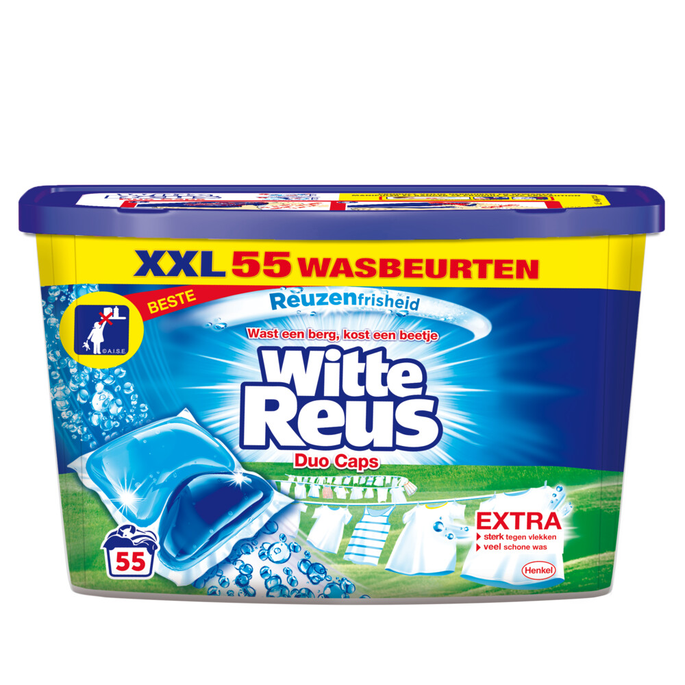 3x Witte Reus Duo-Caps Wasmiddel 55 stuks | Plein.nl