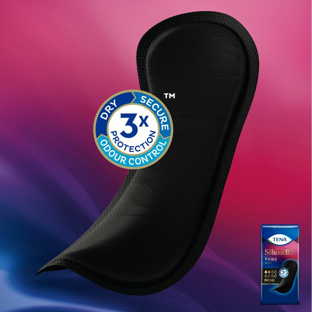 TENA Silhouette Pads Black Mini 18 stuks | Plein.nl