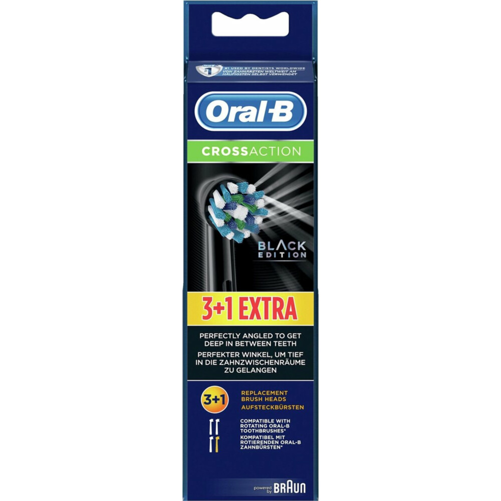 Oral-B Opzetborstels Cross Action Black Edition 4 Stuks | Plein.nl