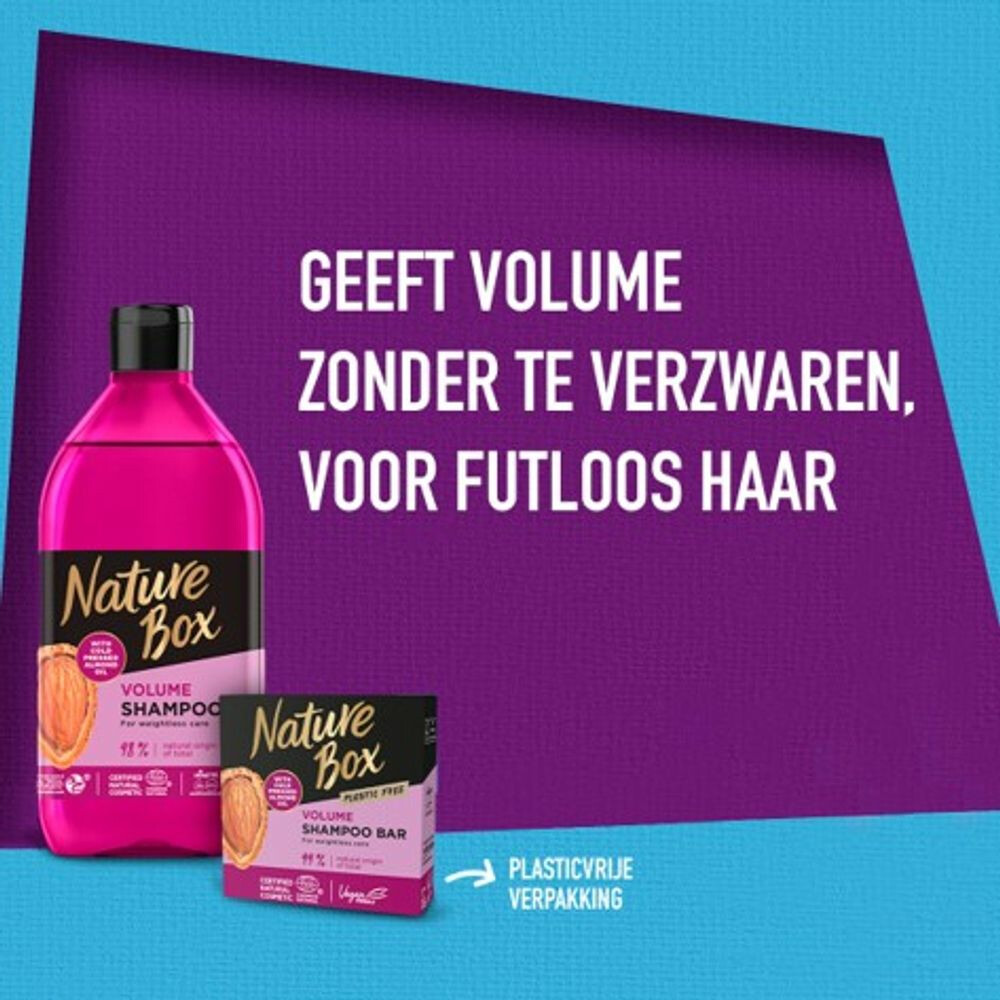 Nature Box Shampoo Bar Almond Volume 85 gr | Plein.nl