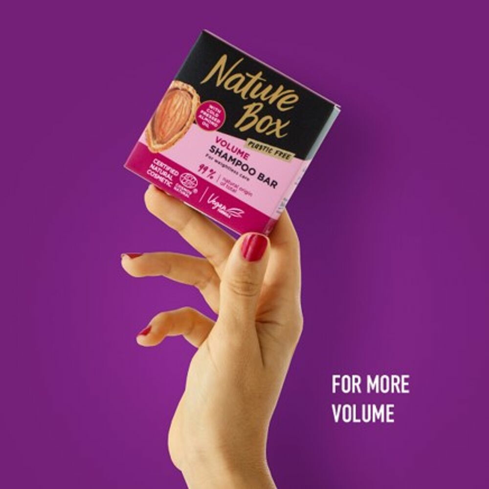 Nature Box Shampoo Bar Almond Volume 85 gr | Plein.nl