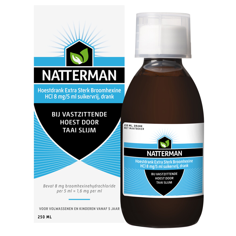 Natterman Hoestdrank Extra Sterk Broomhexine 8mg/5mg Suikervrij 250 ml ...