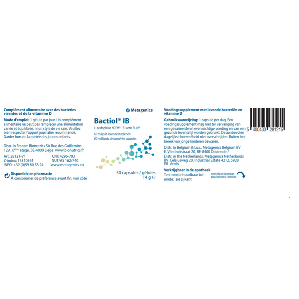 Metagenics Bactiol IB 30 capsules | Plein.nl