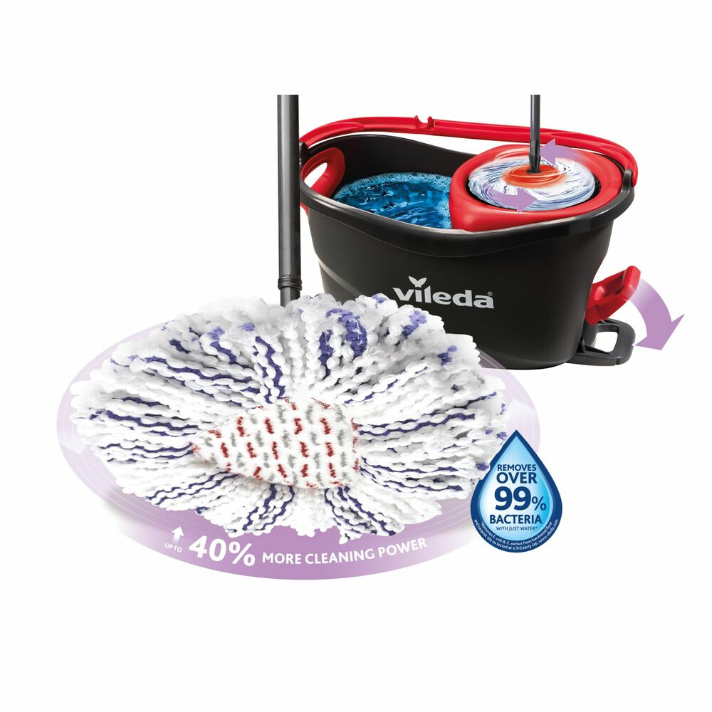 Vileda Turbo 3in1 Mopset - Met Pedaalsysteem Zwart Rood Wit Blauw 1 set ...