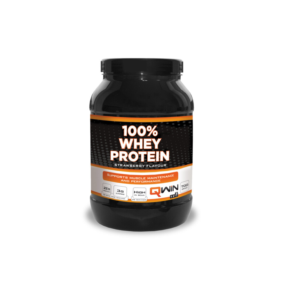 QWIN 100% Whey Protein Aardbei 700 gr | Plein.nl