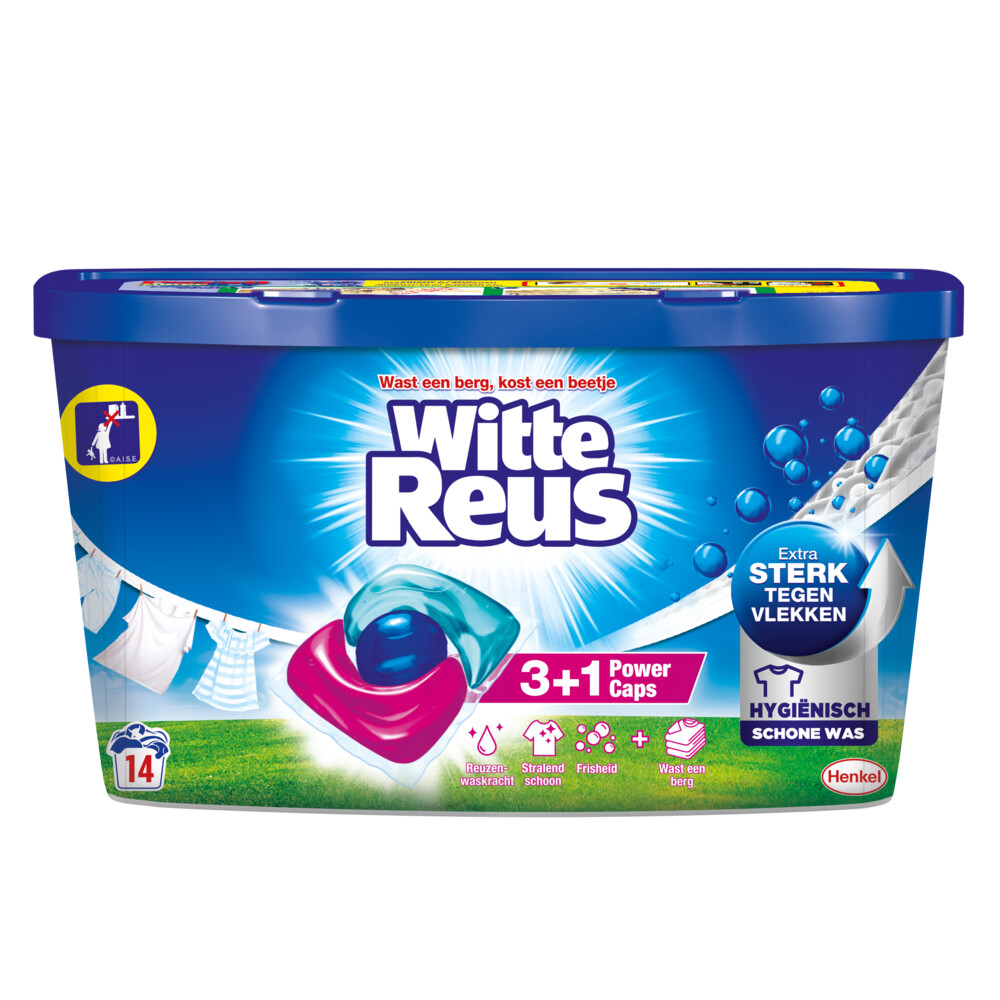 Witte Reus Power Caps Wasmiddelcapsules Wit & Kleur Voordeel Pakket ...