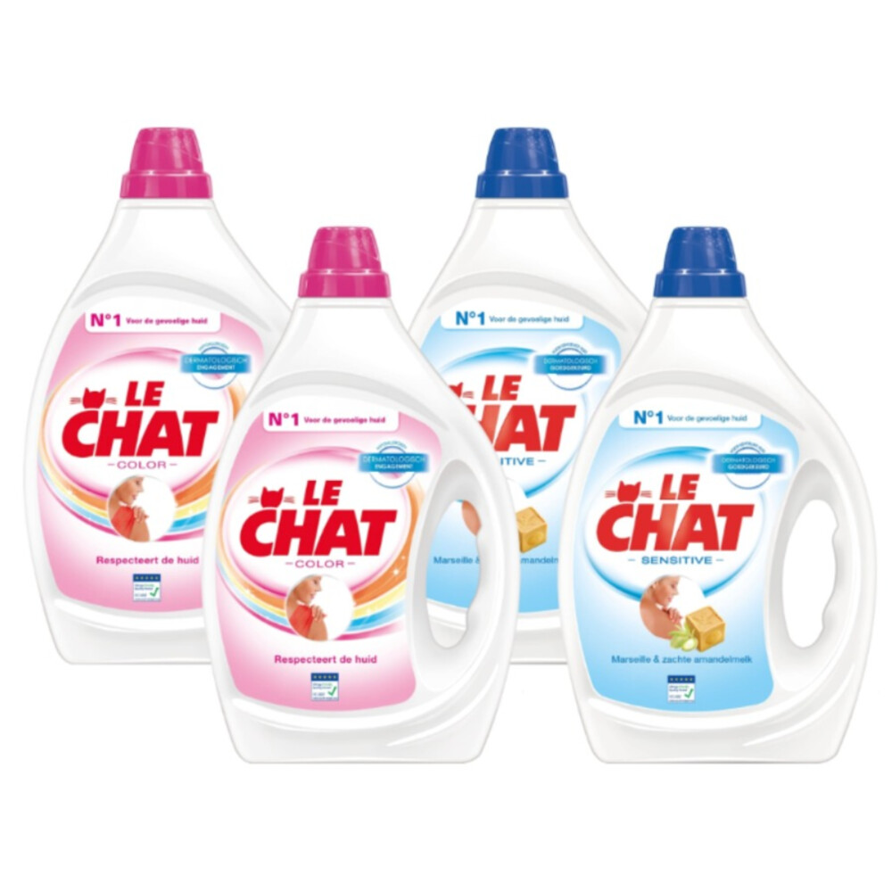 Le Chat Vloeibaar Wasmiddel Gel Sensitive + Color Sensitive Voordeel ...