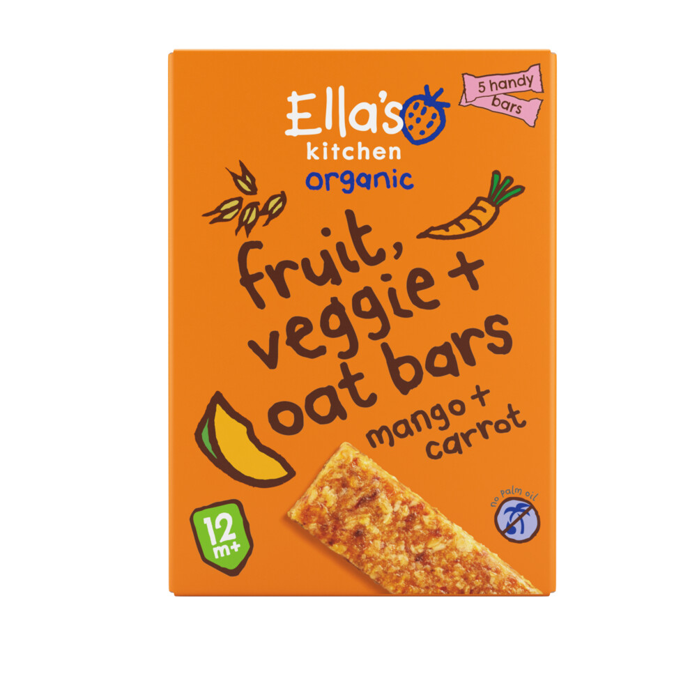 Ella's Kitchen Fruit, Groenten + Haver Reep 12+ m Mango Wortel 5x 25 gr ...