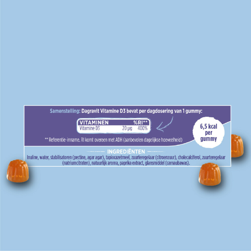 Dagravit Vitamine D3 mcg Vegan Gummies 60 stuks | Plein.nl