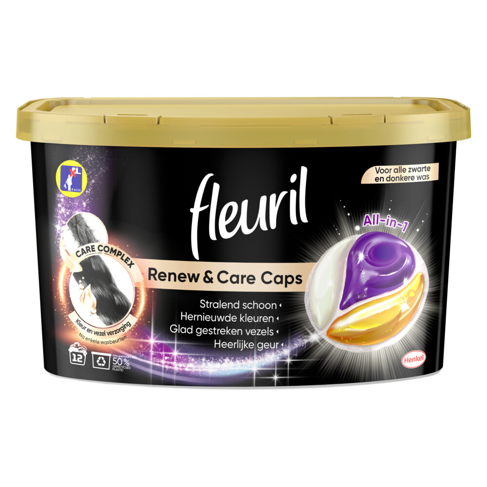 8x Fleuril Wasmiddelcapsules Black Caps 12 stuks | Plein.nl