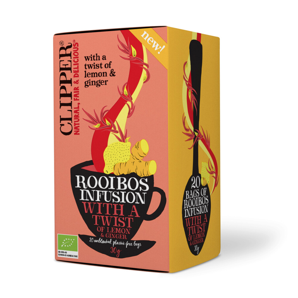Clipper Thee Rooibos Twist Ginger Lemon 20 stuks | Plein.nl