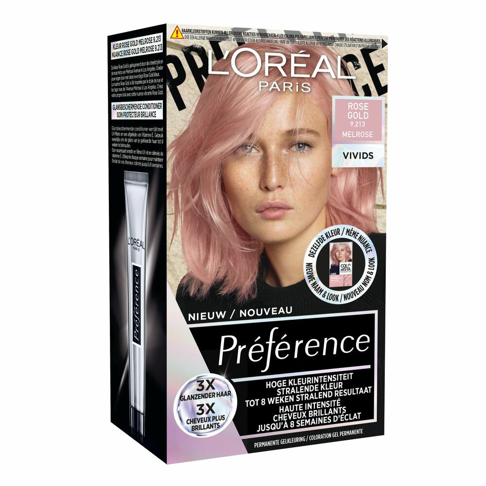 L'Oréal Preference Vivids Permanente Haarkleuring 9.213 Rose Gold ...