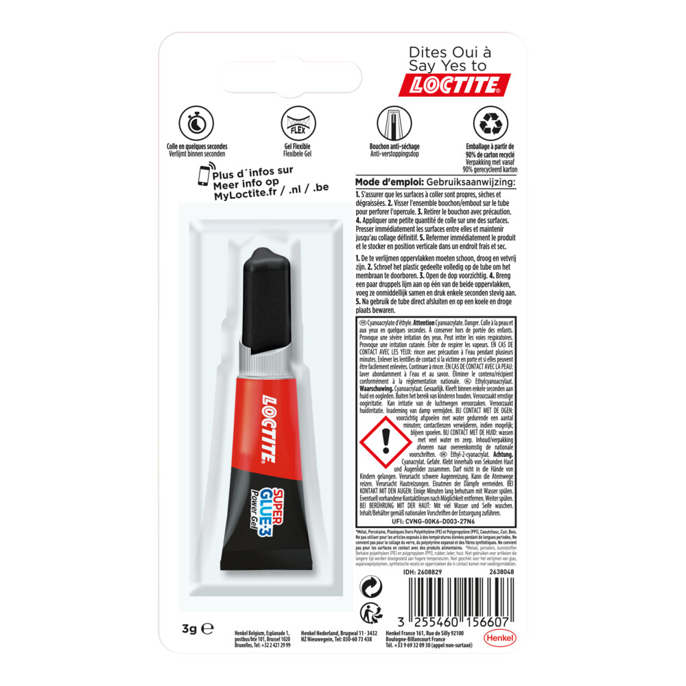 Loctite Secondelijm Power Flex Gel 3 gr | Plein.nl