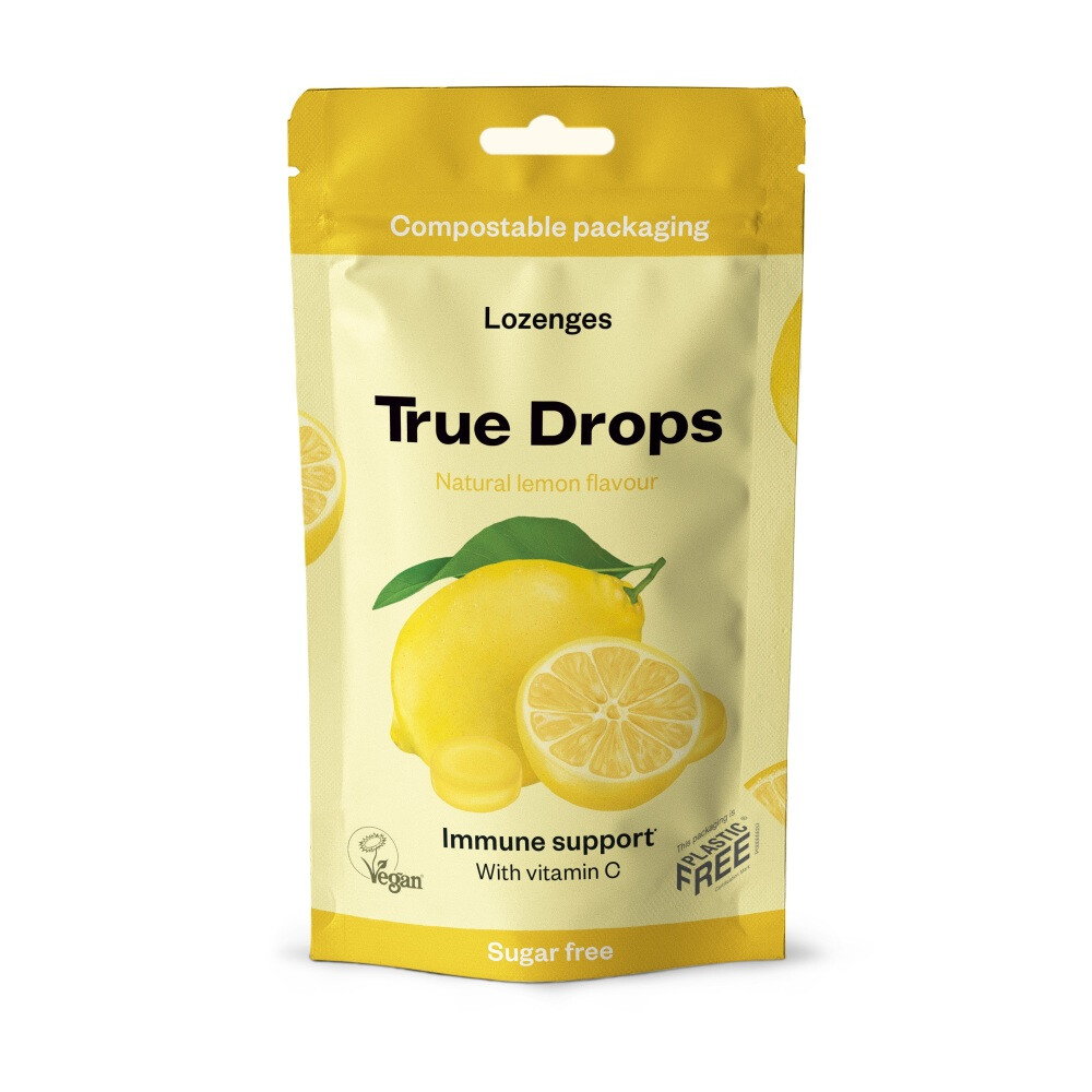 True Gum True Drops Keelpastilles Lemon Sugarfree 70 gr | Plein.nl