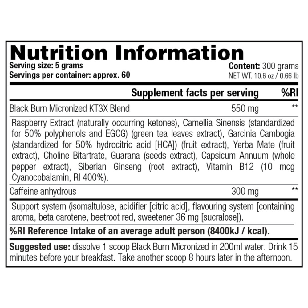 Stacker Black Burn Micronized Lemon Lime 300 gr | Plein.nl