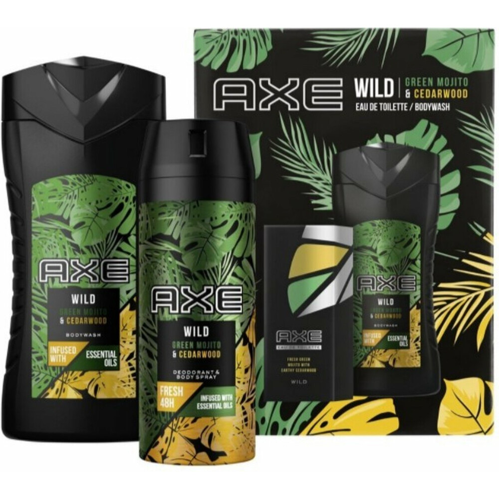 Axe Wild Green Mojito & Cedarwood Geschenkset Deospray + Douchegel ...