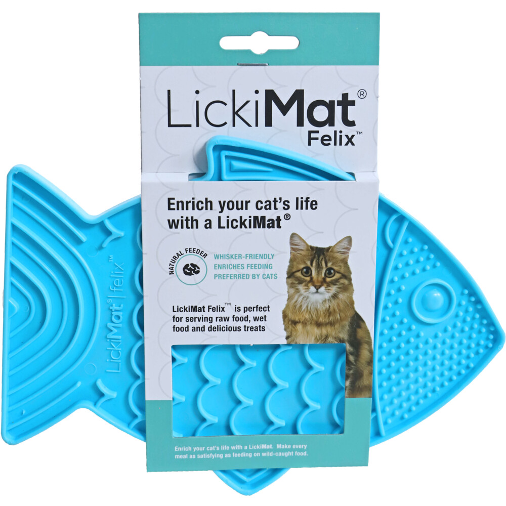 Lickimat Felix Kat Turquoise 22 cm | Plein.nl