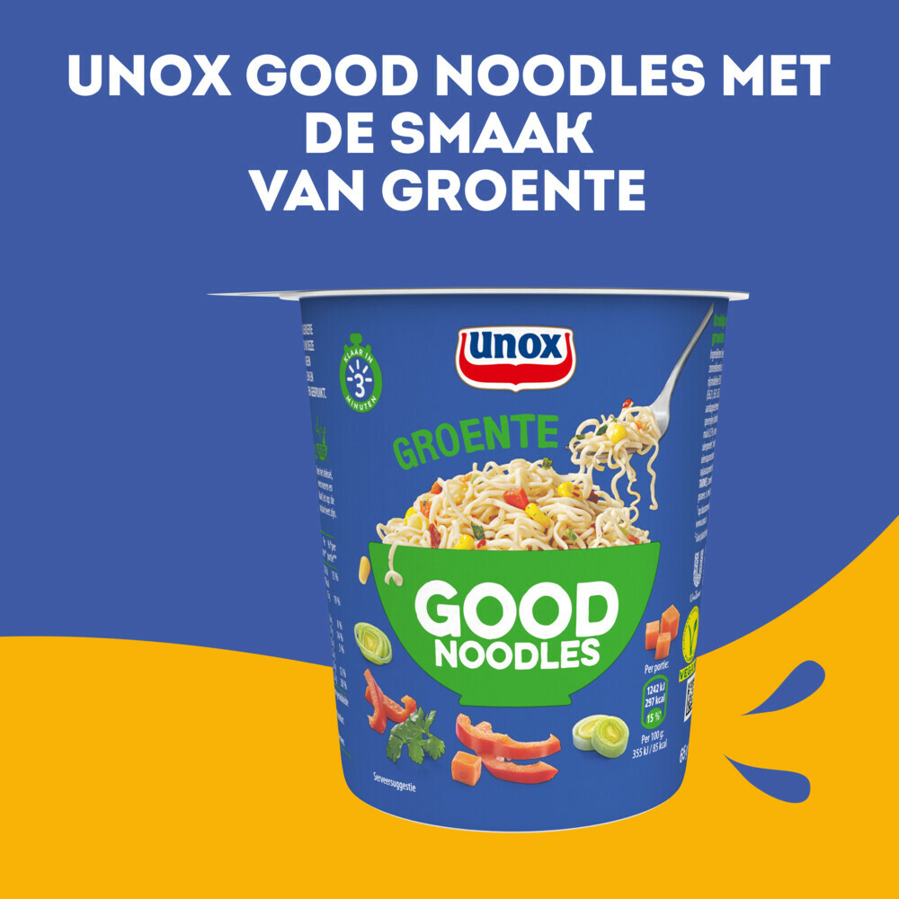 8x Unox Good Noodles Cup Groente 65 gr | Plein.nl