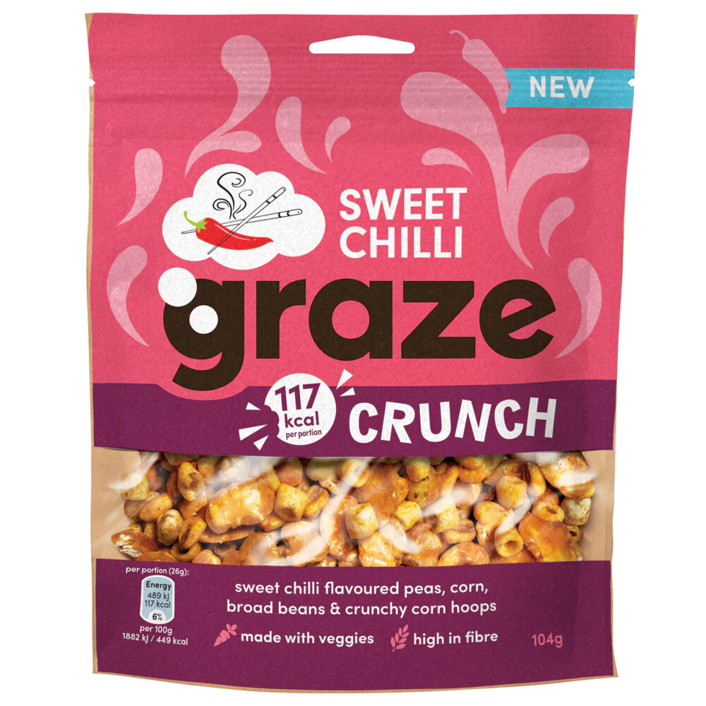 Graze Peulvruchten & Groentensnack Sweet Chilli Crunch 104 gr | Plein.nl