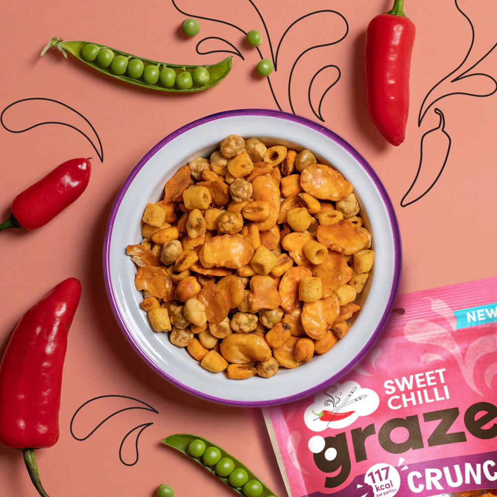 Graze Peulvruchten & Groentensnack Sweet Chilli Crunch 104 gr | Plein.nl