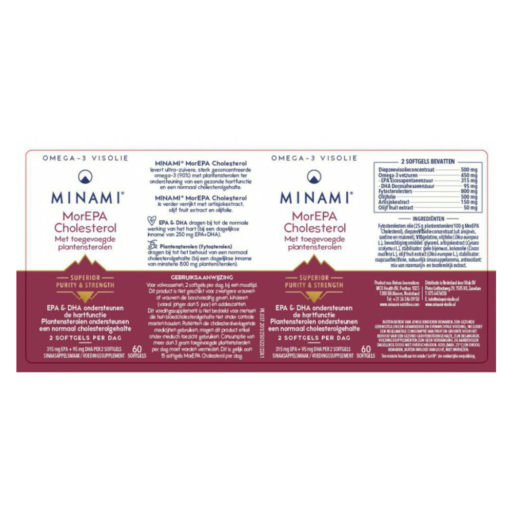 Minami MorEPA Cholesterol 60 softgels | Plein.nl