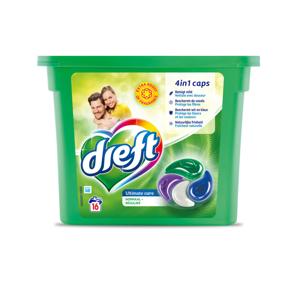 Dreft Wasmiddel Capsules Ultimate Care 16 stuks | Plein.nl