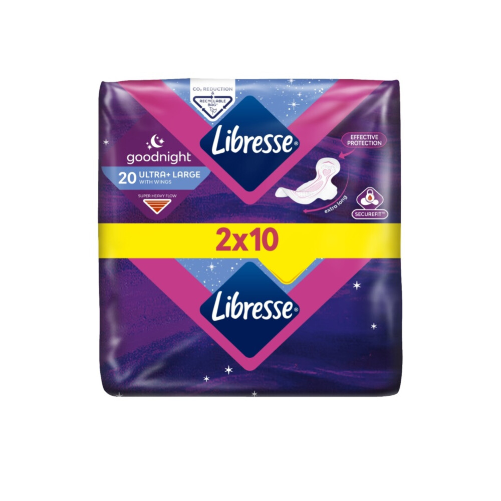 Libresse Ultra Night Wing Maandverband Duo Pack 2 x 10 stuks | Plein.nl
