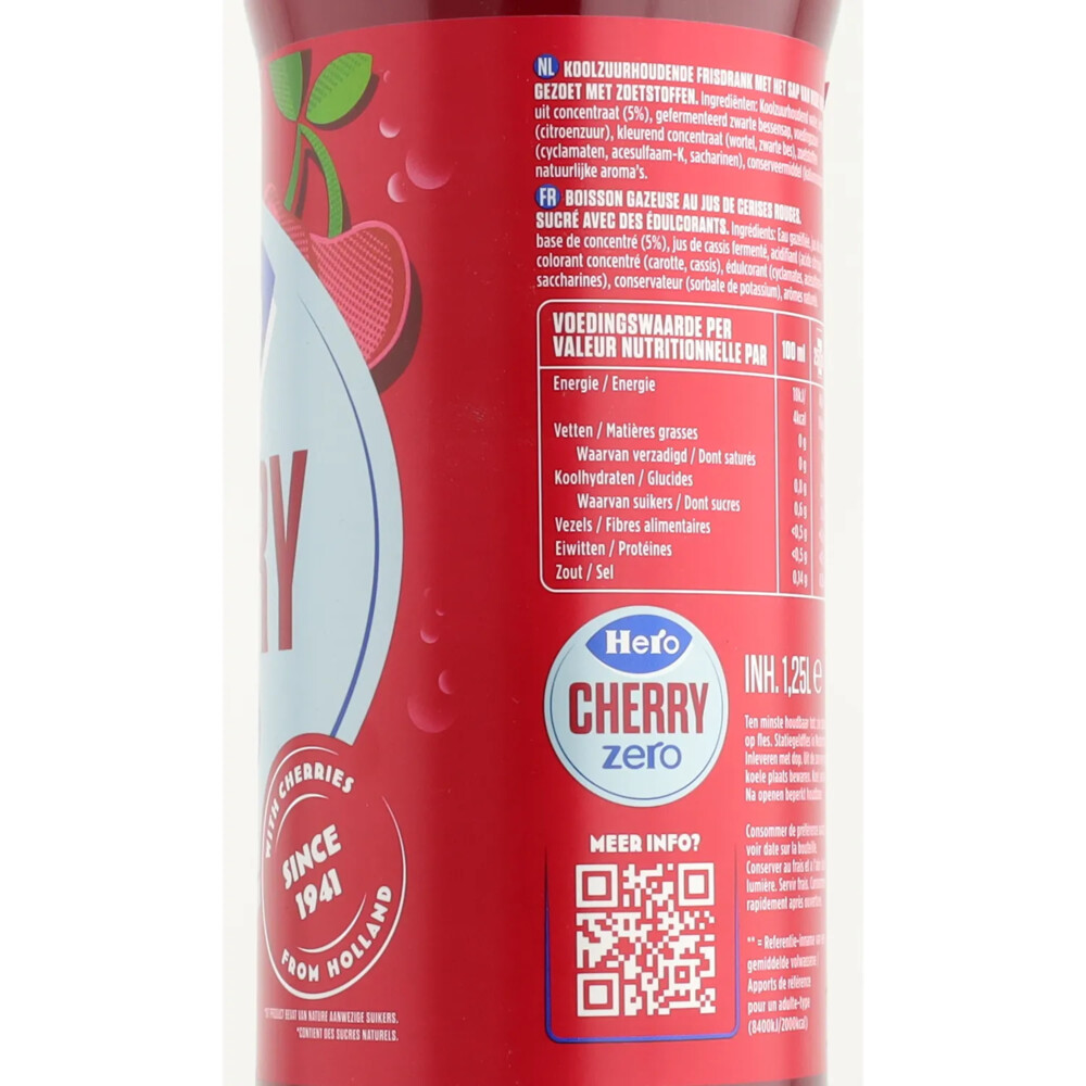 Hero Cherry Zero 1,25 liter | Plein.nl