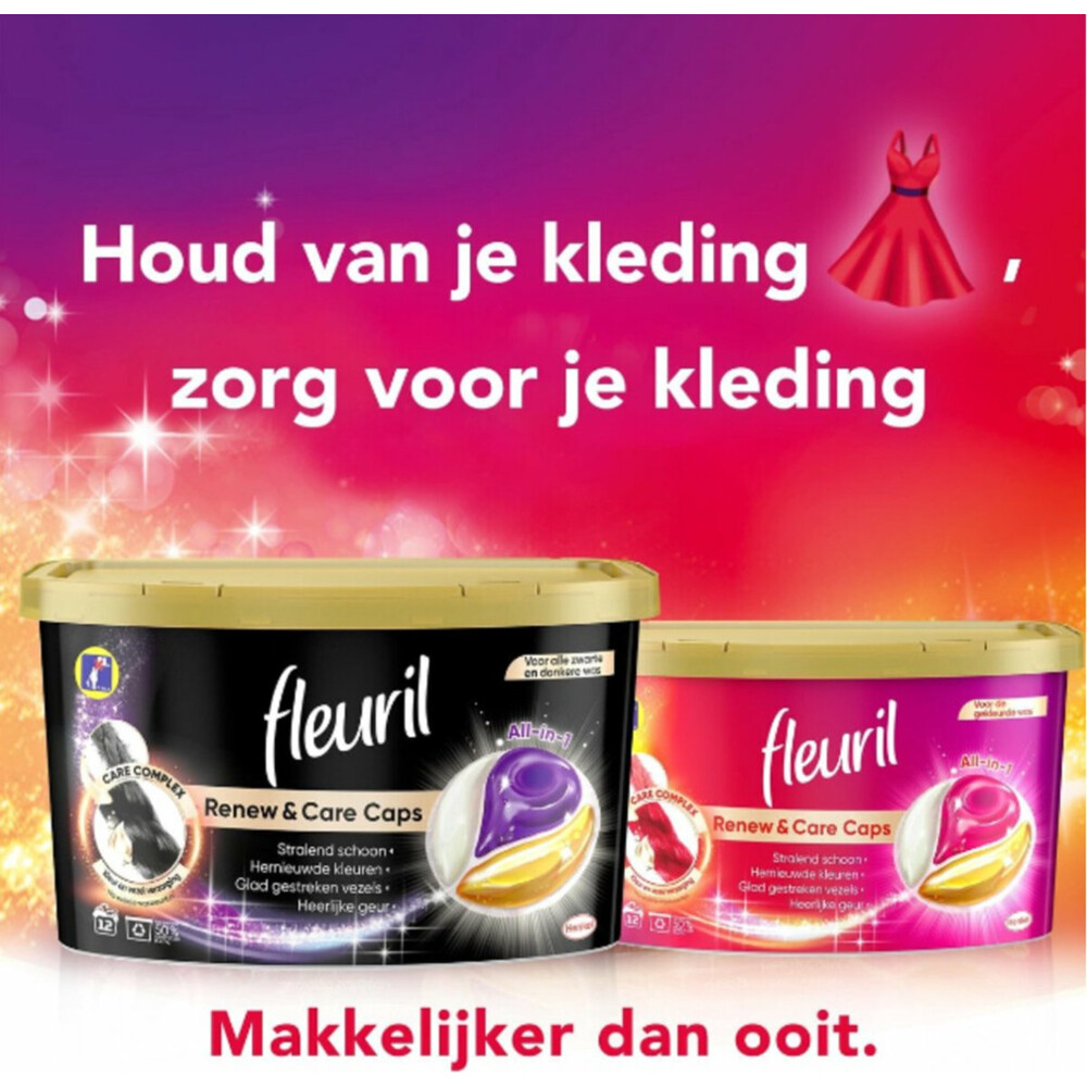 Fleuril Wasmiddel Capsules Renew Kleur 15 stuks | Plein.nl