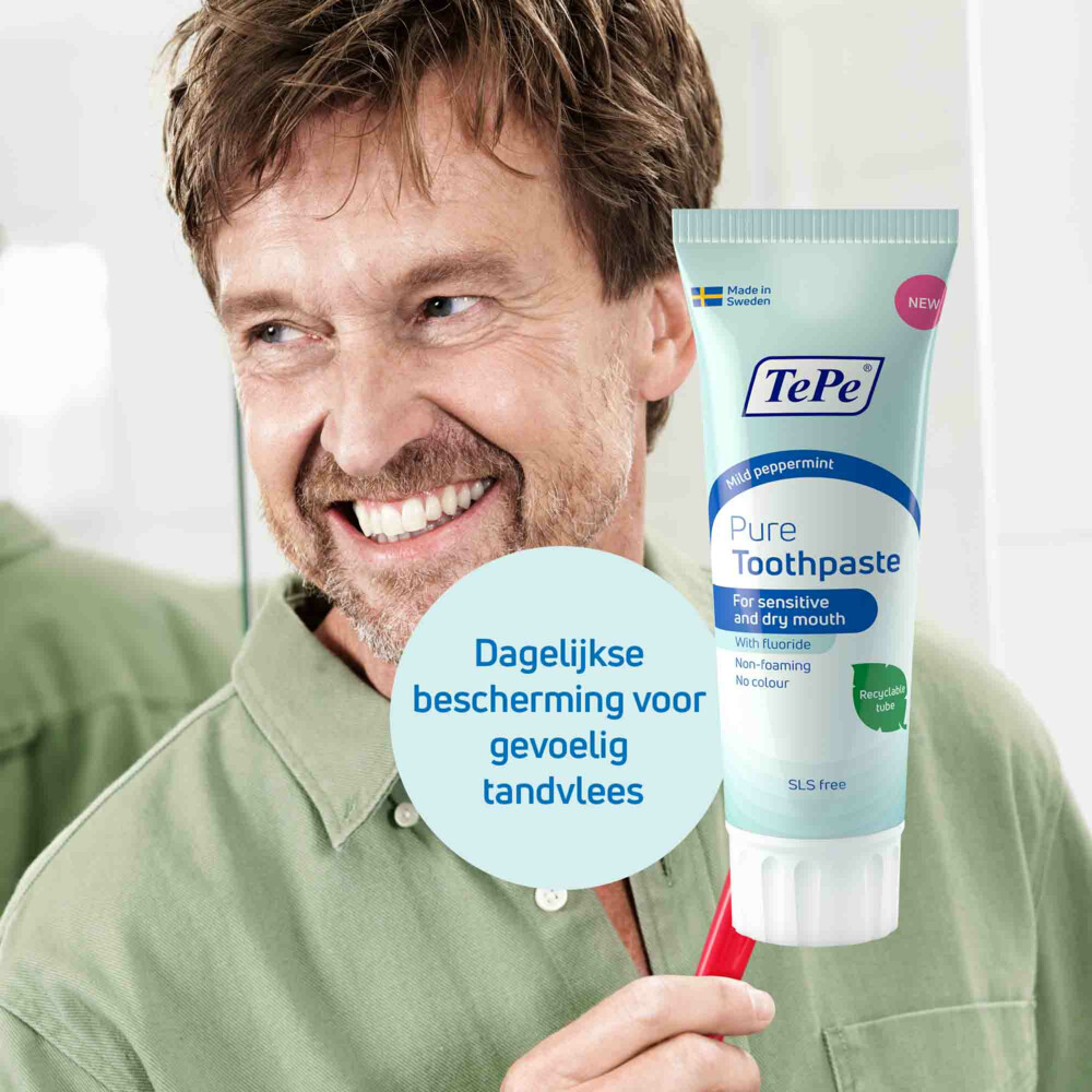 TePe Pure Tandpasta Mild Peppermint 75 ml | Plein.nl