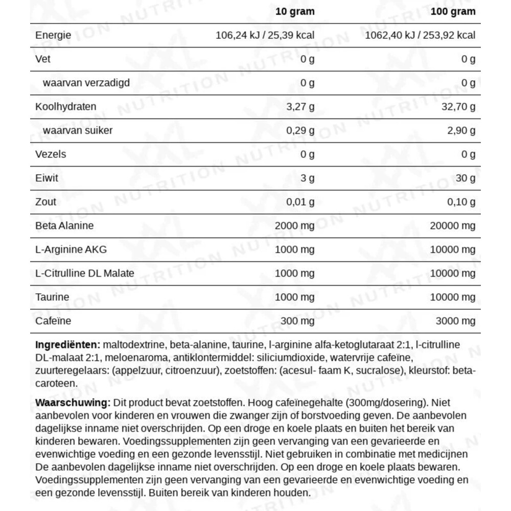 XXL Nutrition Blast Pre Workout Kers 300 gr | Plein.nl