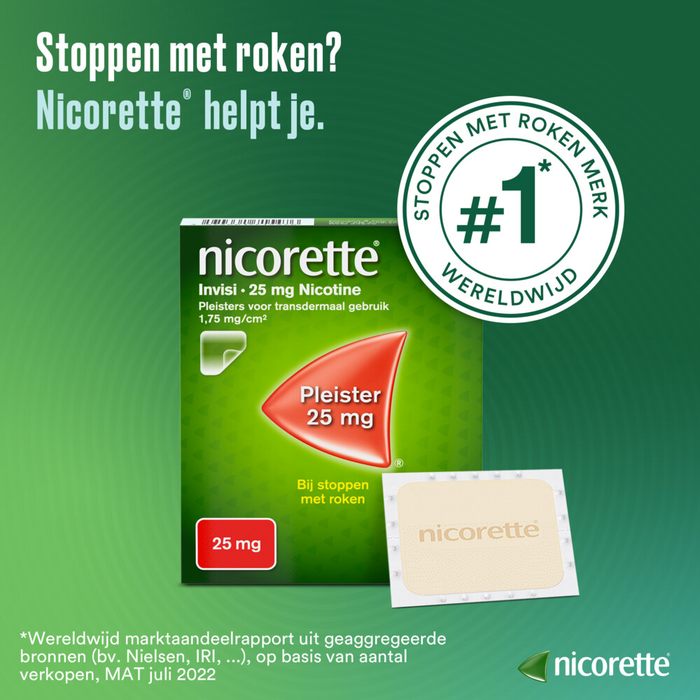 Nicorette Invisi 25 mg Nicotine Pleister 14 stuks | Plein.nl