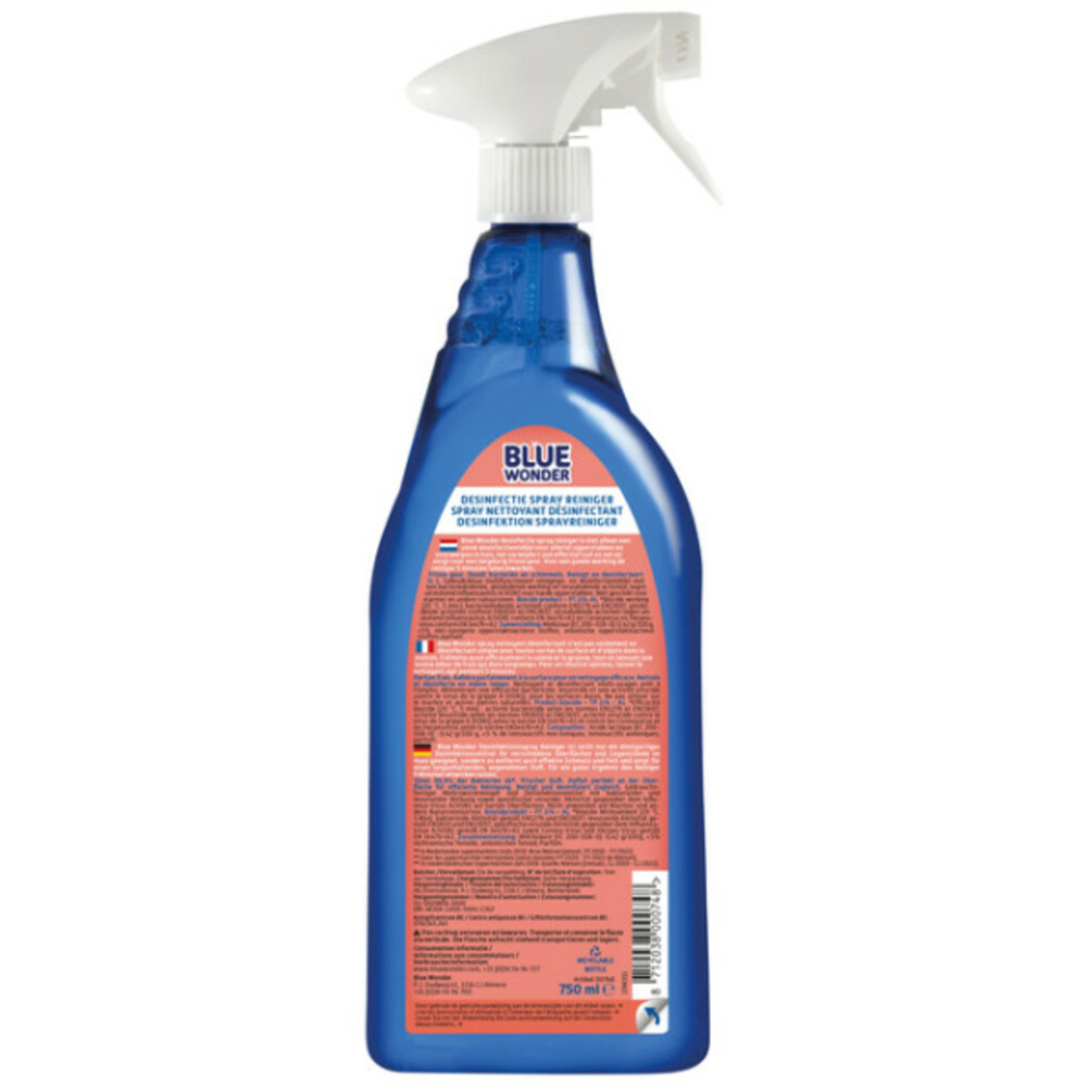 Blue Wonder Desinfectie Reiniger Spray 750 ml | Plein.nl