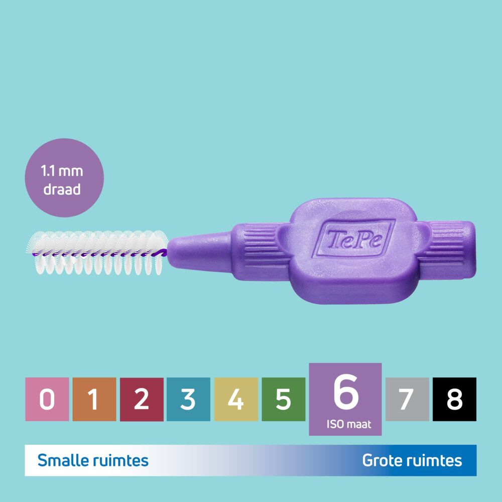 TePe Interdentale Ragers Original 1,1 mm Paars 6 stuks | Plein.nl