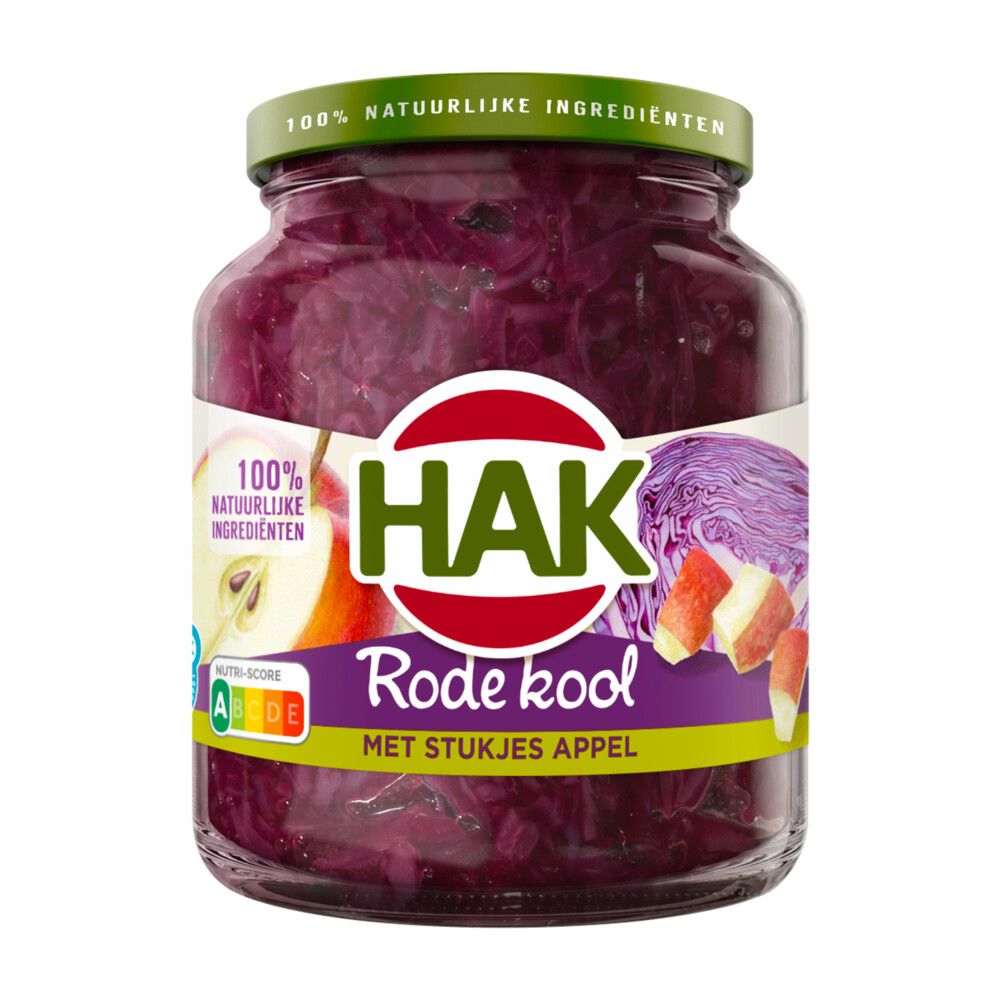 3x Hak Rode Kool Met Stukjes Appel OPP 355 gr | Plein.nl