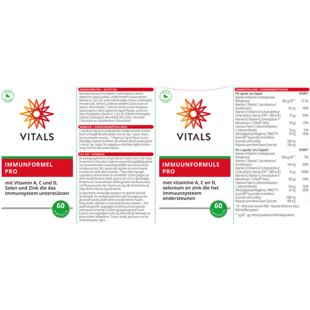 Vitals Immuun Formule Pro 60 capsules | Plein.nl