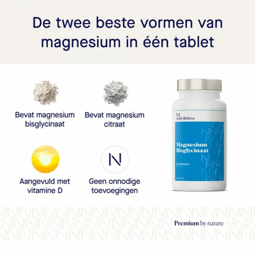 Nutribites Magnesium Bisglycinaat 60 tabletten | Plein.nl