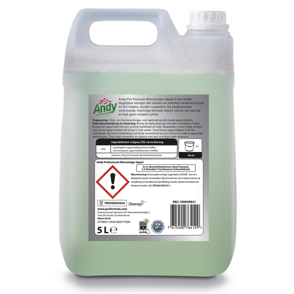 Andy Professional Allesreiniger Appel Pro Formula 5 liter | Plein.nl