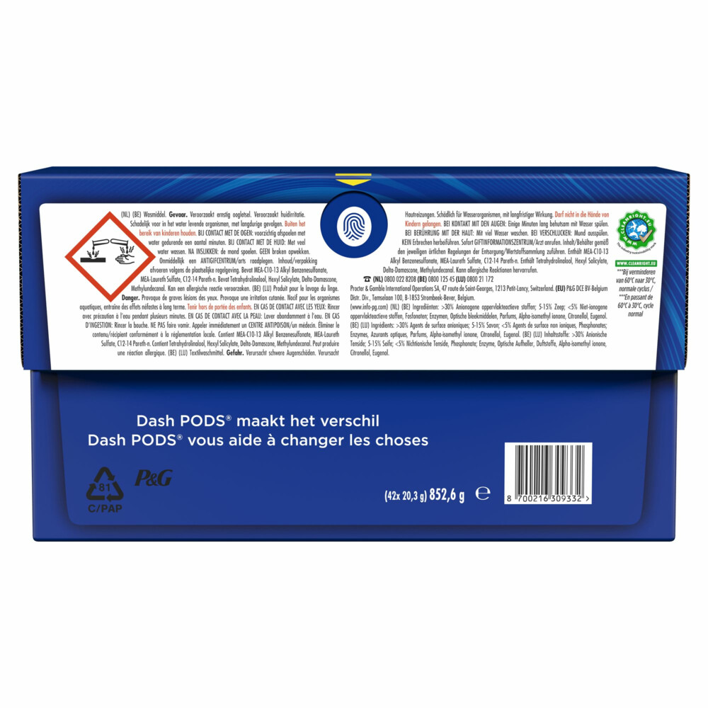 Dash Wasmiddelcapsules 3in1 Pods Witter dan Wit 42 stuks | Plein.nl