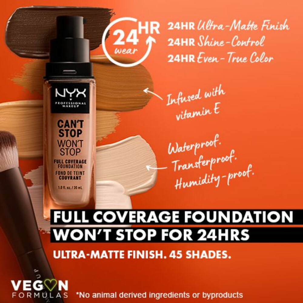 NYX Can't Stop Won't Stop Foundation Soft Beige 30 ml | Plein.nl