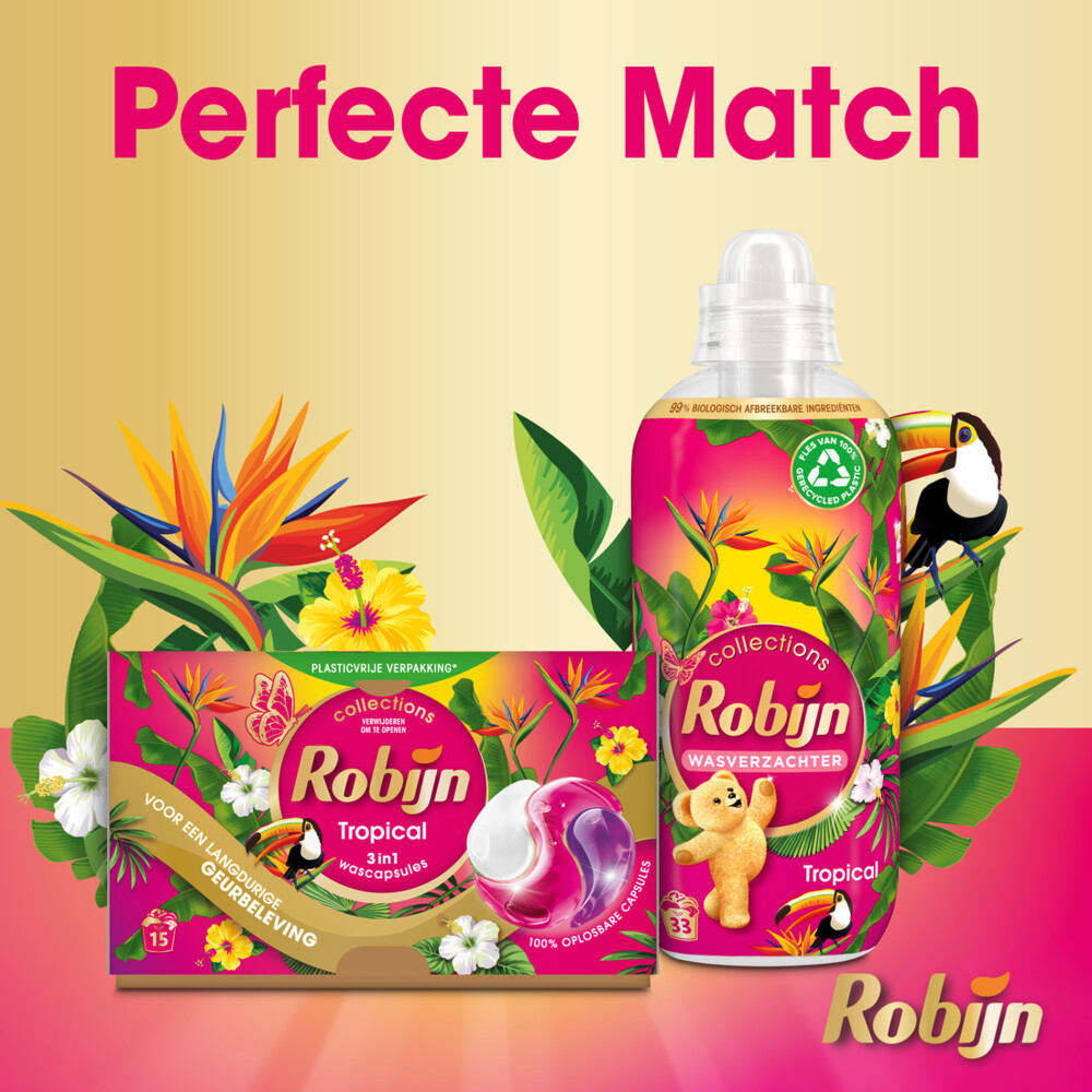 Robijn Wascapsules 3-in-1 Tropical 15 stuks | Plein.nl
