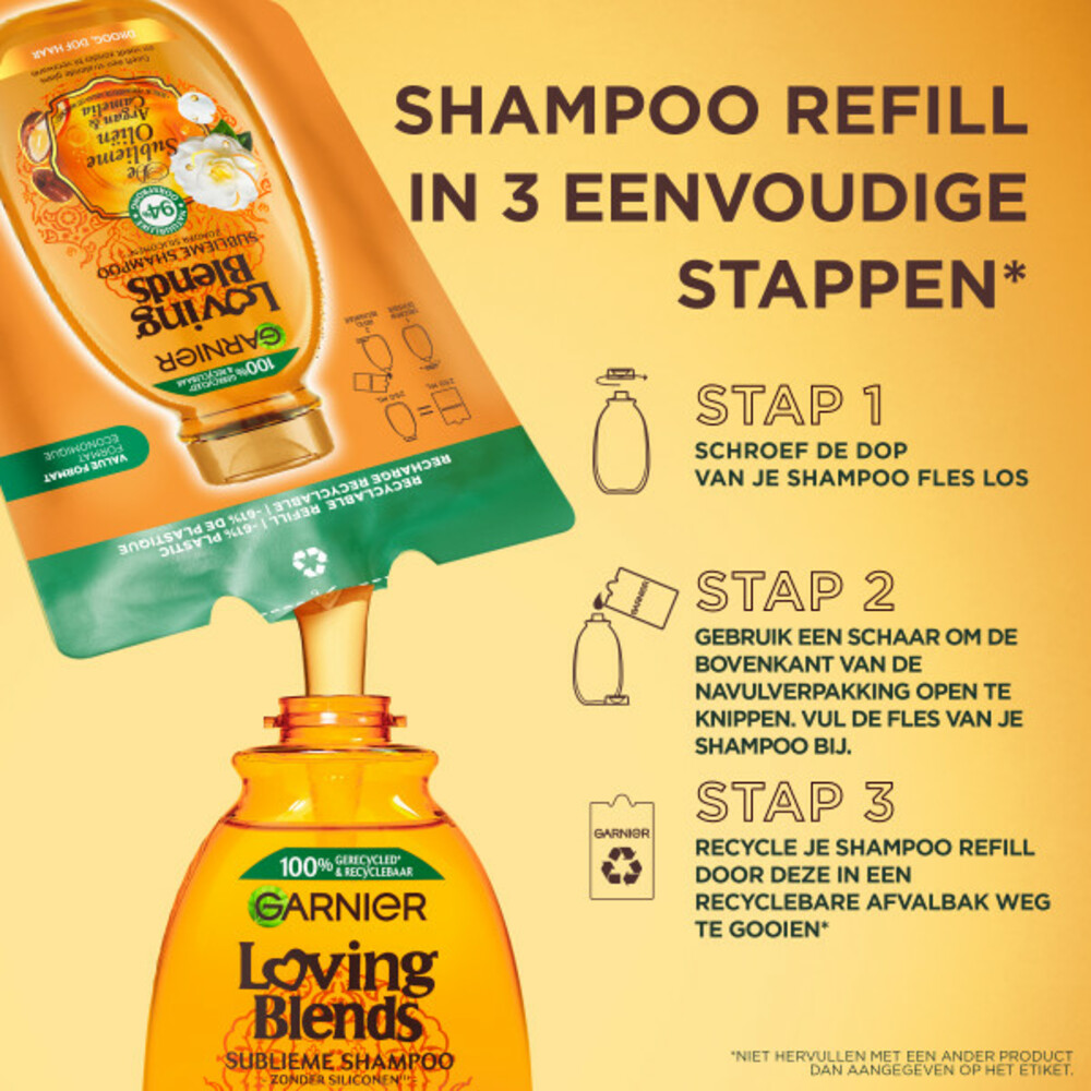 Garnier Loving Blends Argan- en Cameliaolie Shampoo Refill 250 ml ...