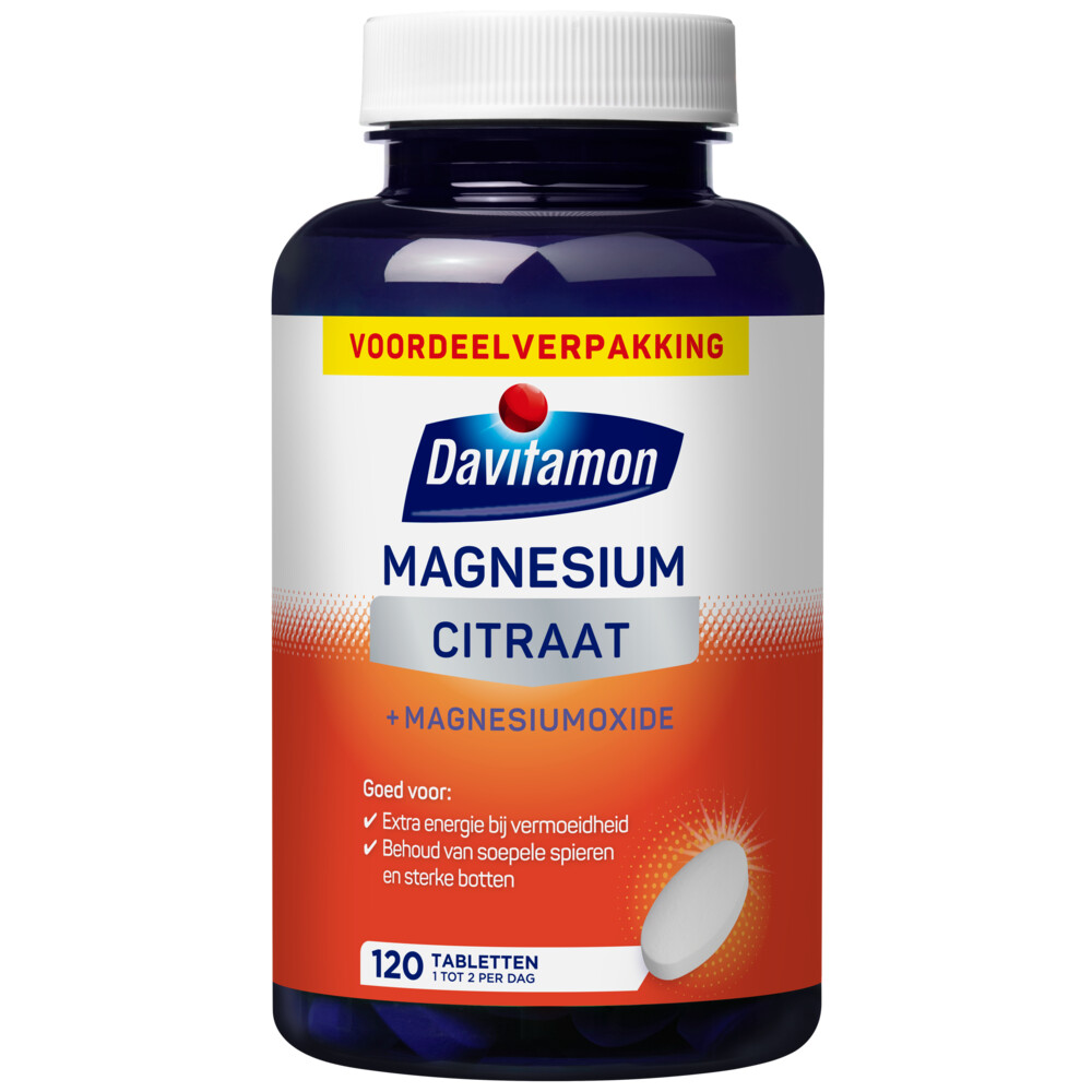 Davitamon Magnesium Citraat + Magnesiumoxide 120 tabletten | Plein.nl