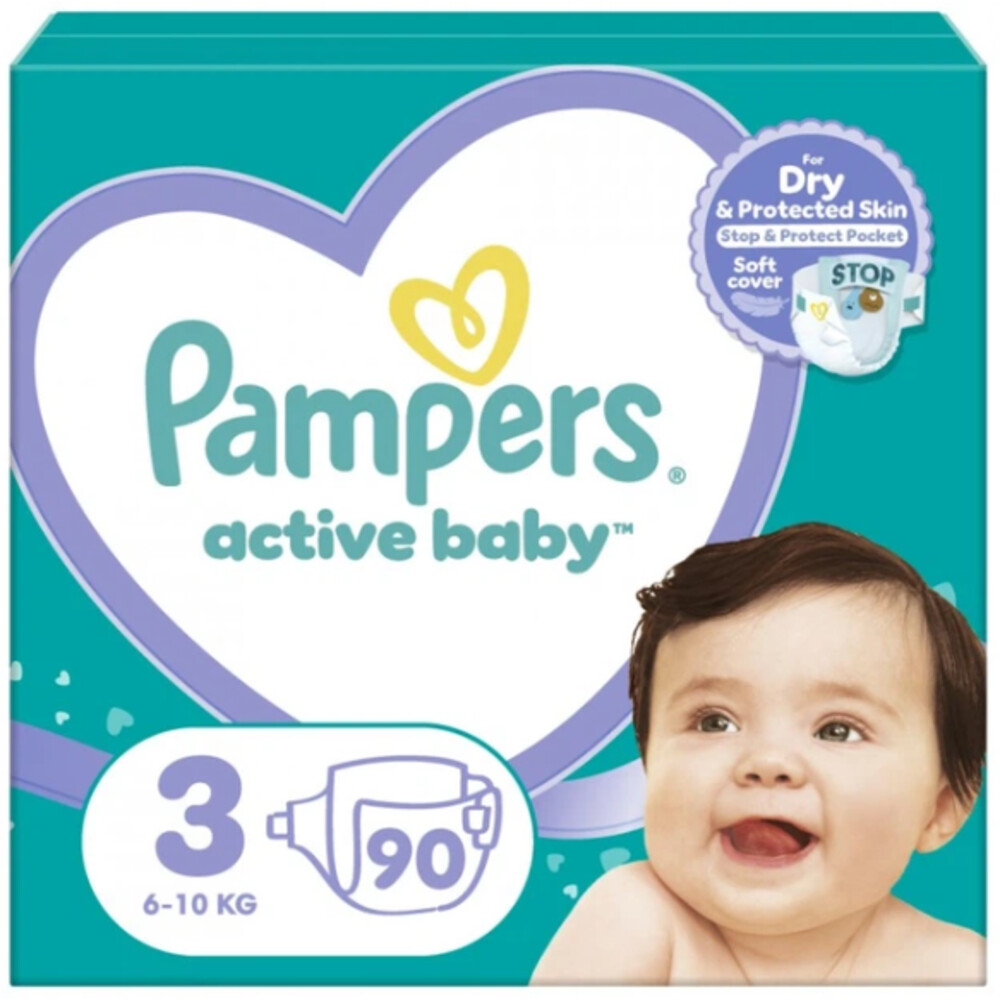 Pampers Active Baby Luiers Maat 3 (6-10kg) 90 stuks | Plein.nl