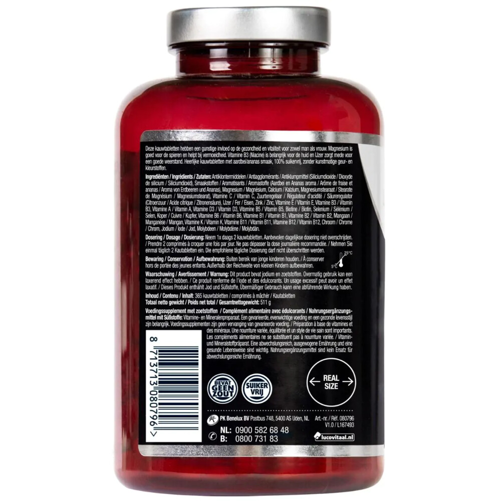 Lucovitaal Multi+ Compleet Vitaminen & Mineralen 365 kauwtabletten ...