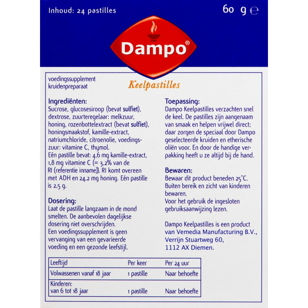 Dampo Keelpastilles 24 stuks | Plein.nl
