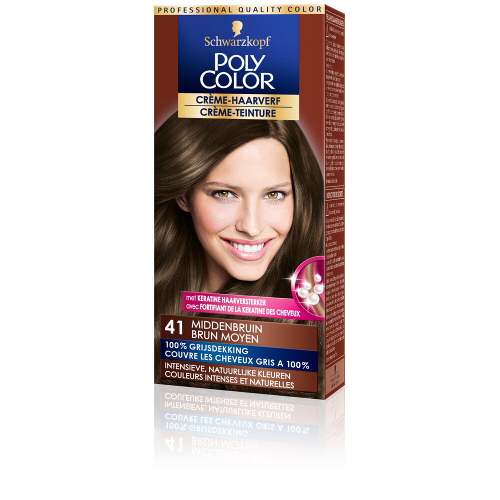 Poly Color Créme Permanente Haarverf 41 Middenbruin 90 ml | Plein.nl