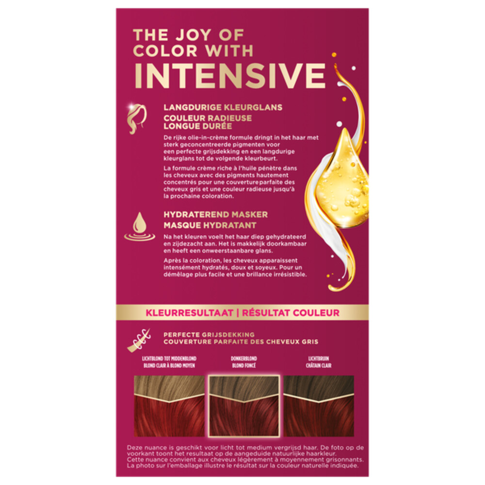 Palette Intensive Oil-Care Color Haarkleuring 678 Robijn Rood 115 ml ...