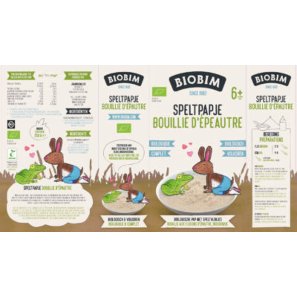 Biobim Papje 6+ mnd Spelt 250 gr | Plein.nl