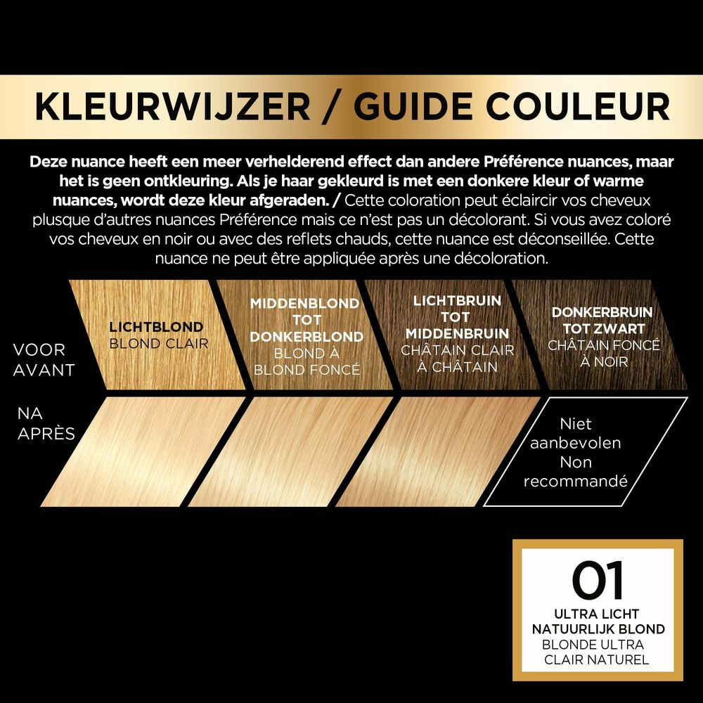 L'Oréal Préférence Le Blonding Permanente Haarkleuring 01 Ultra Licht ...